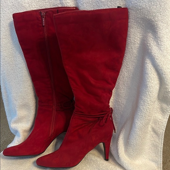 Gabrielle | Shoes | Gabrielle Elegant Red Kneehigh Suede Womens Boots ...